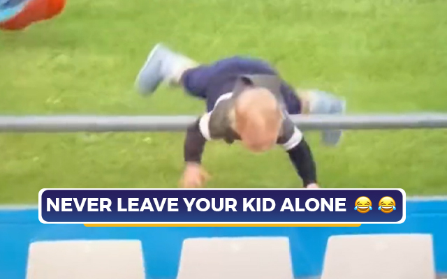 Watch: Kid falls off the stands during the West Indies vs Scotland game ...