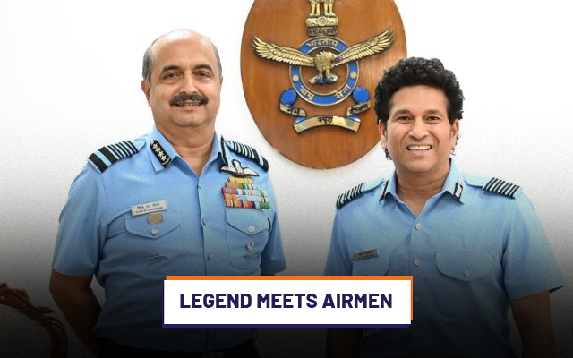 India legend cricketer Sachin Tendulkar meets IAF's CAS Air Chief ...